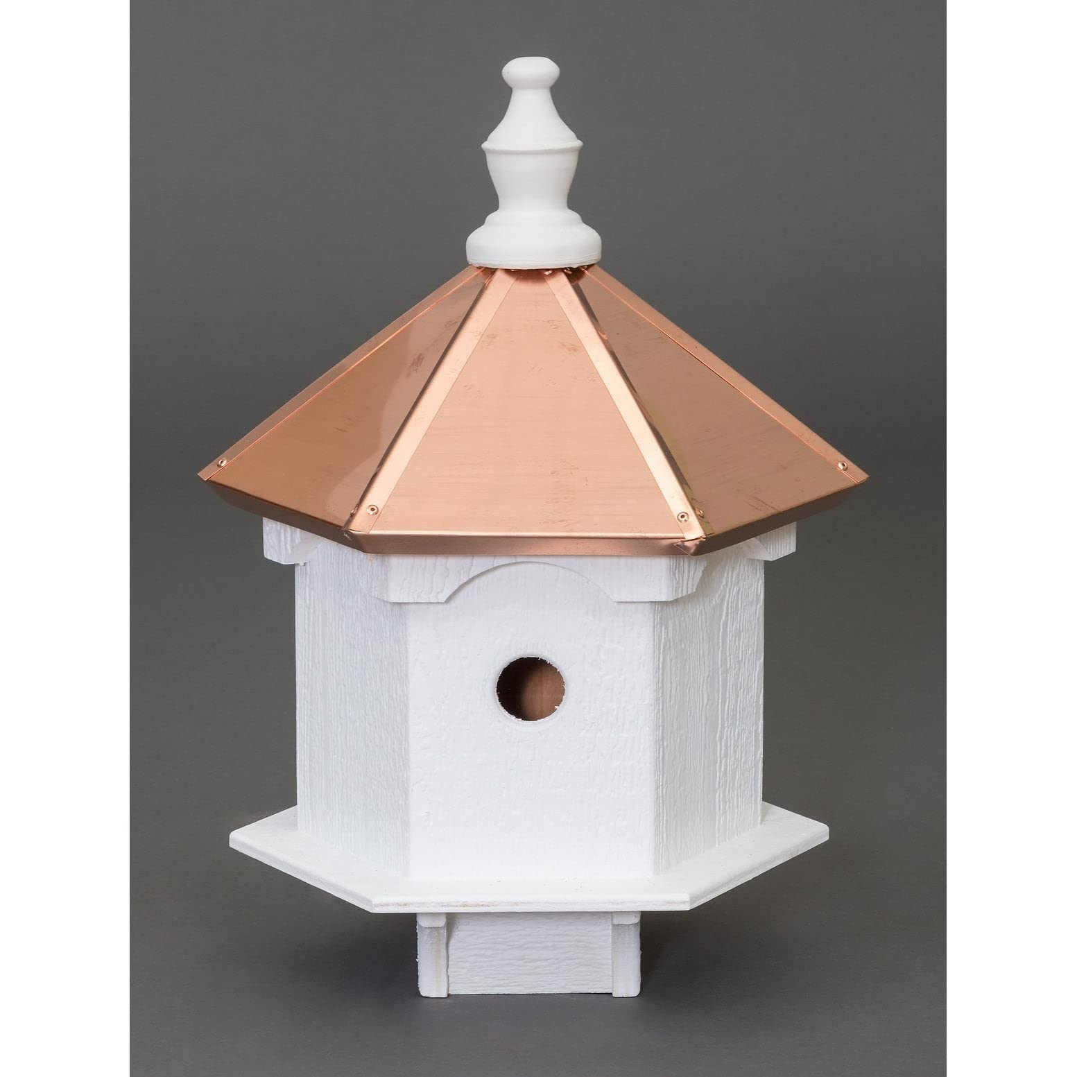 Double Blue Bird House with Copper Roof White Wood | Diamond Home USA