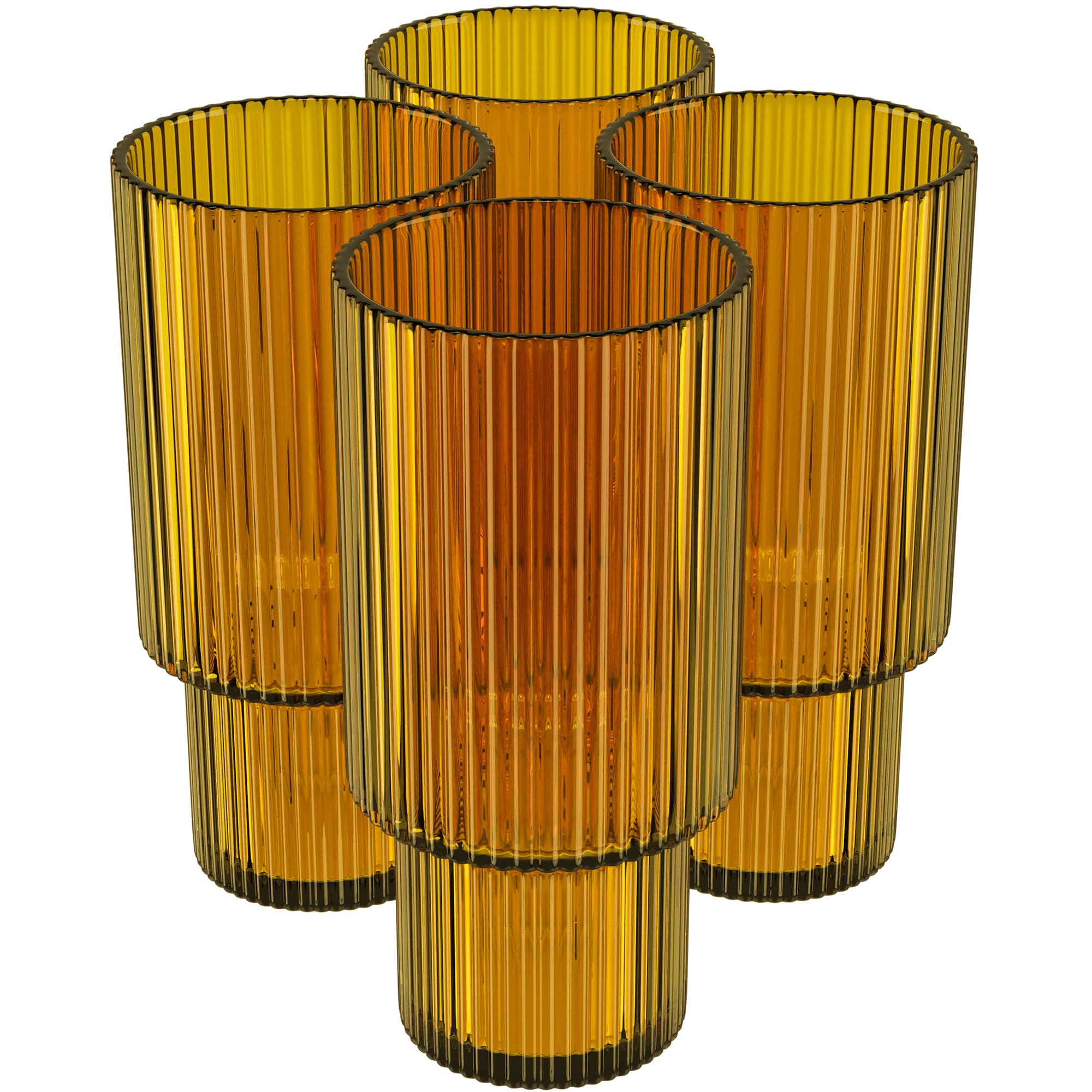 American Atelier Vintage Art Deco Fluted Drinking Glasses|Ribbed ...