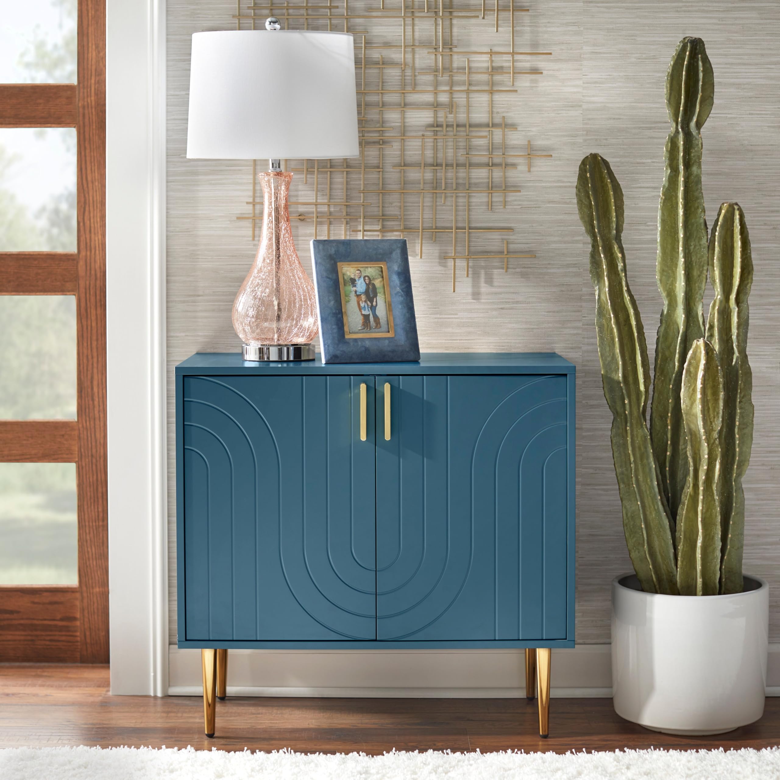 Lifestorey Tabaria Mid-Century Two Door Buffet Midnight Blue | Diamond ...