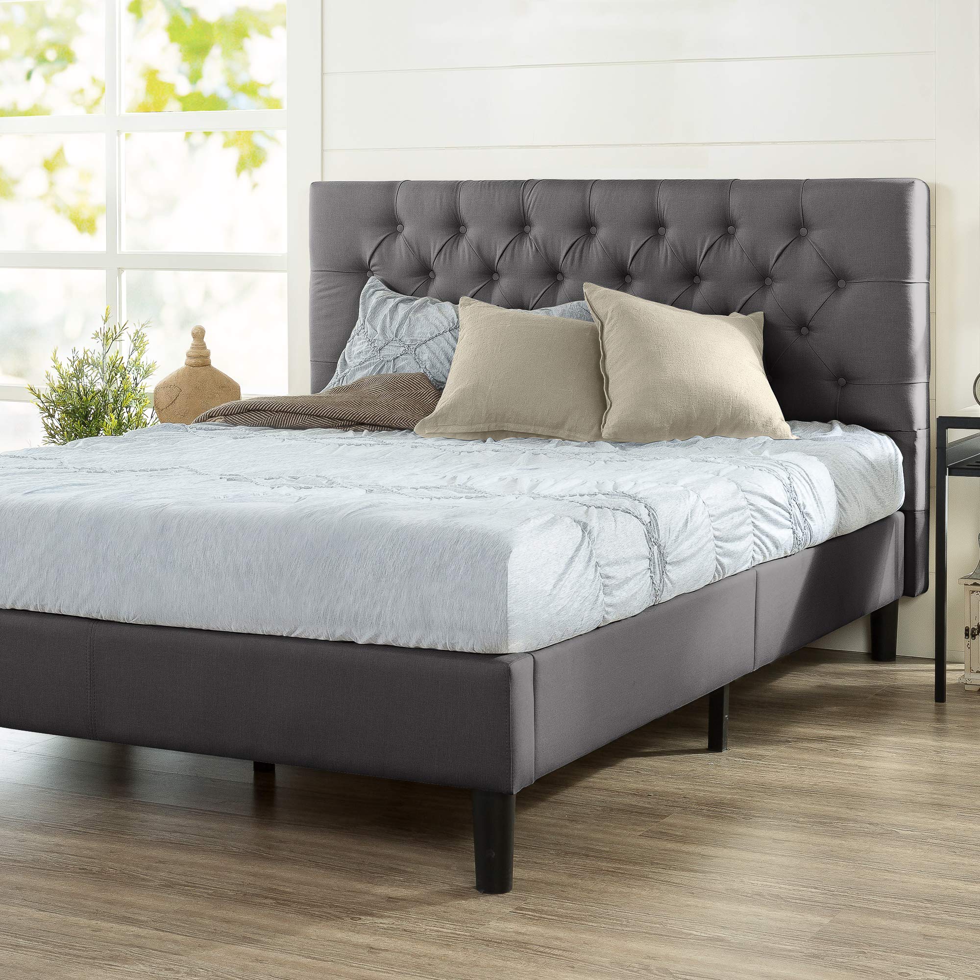 ZINUS Misty Upholstered Platform Bed Frame / Mattress Foundation / Wood ...