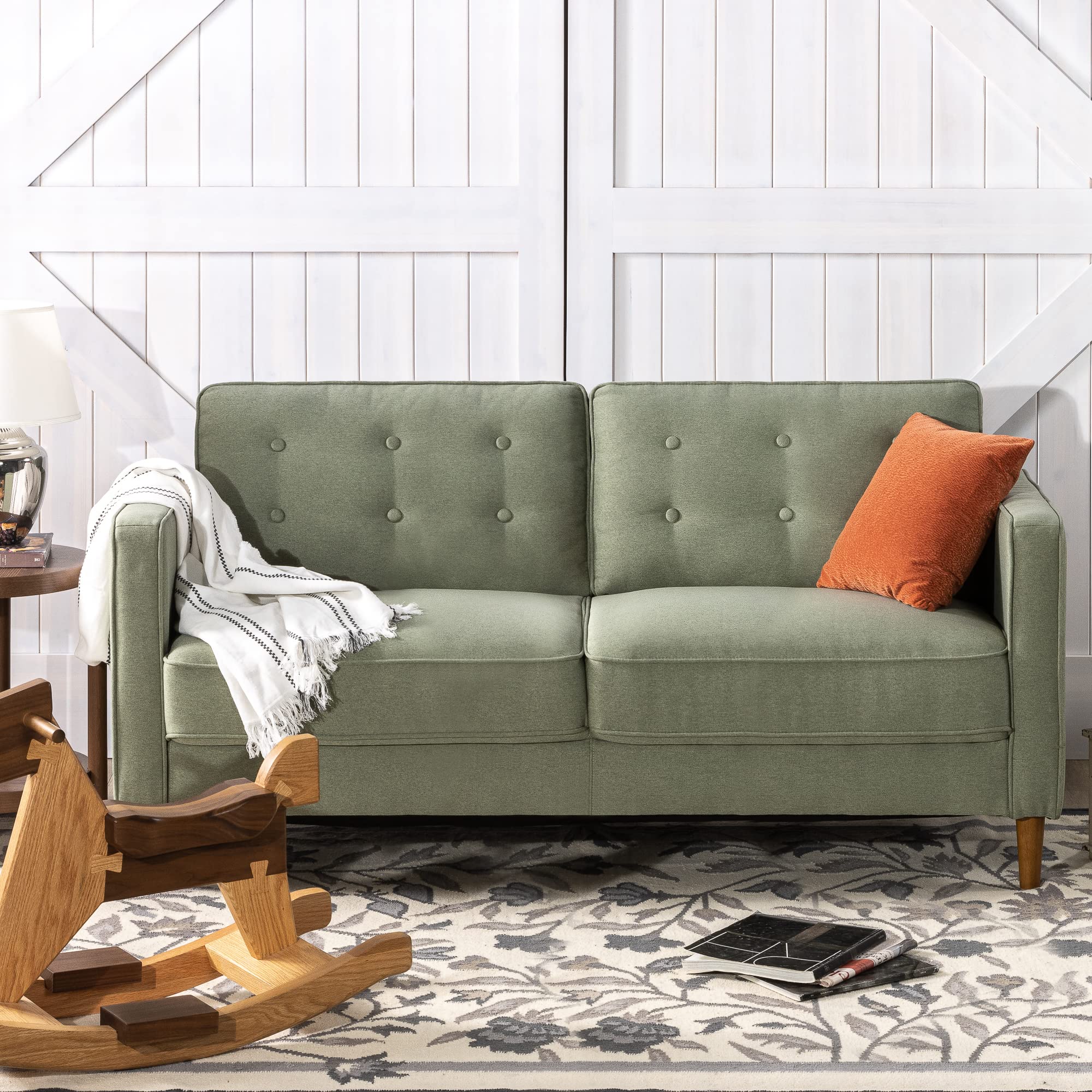 ZINUS Lauren Sofa Couch / Button Tufted Cushions / Easy Tool-Free ...