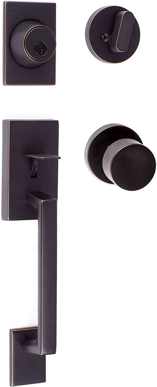 Modern Series Entrance Handleset Round Thumb Turn Brass | Diamond Home USA