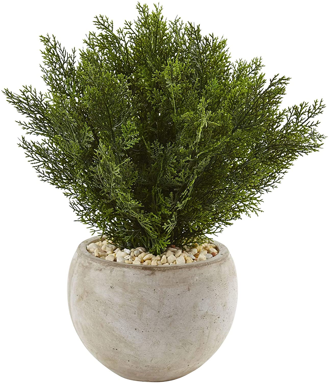 2 Foot Cedar Silk Plant Sand Colored Bowl | Diamond Home USA