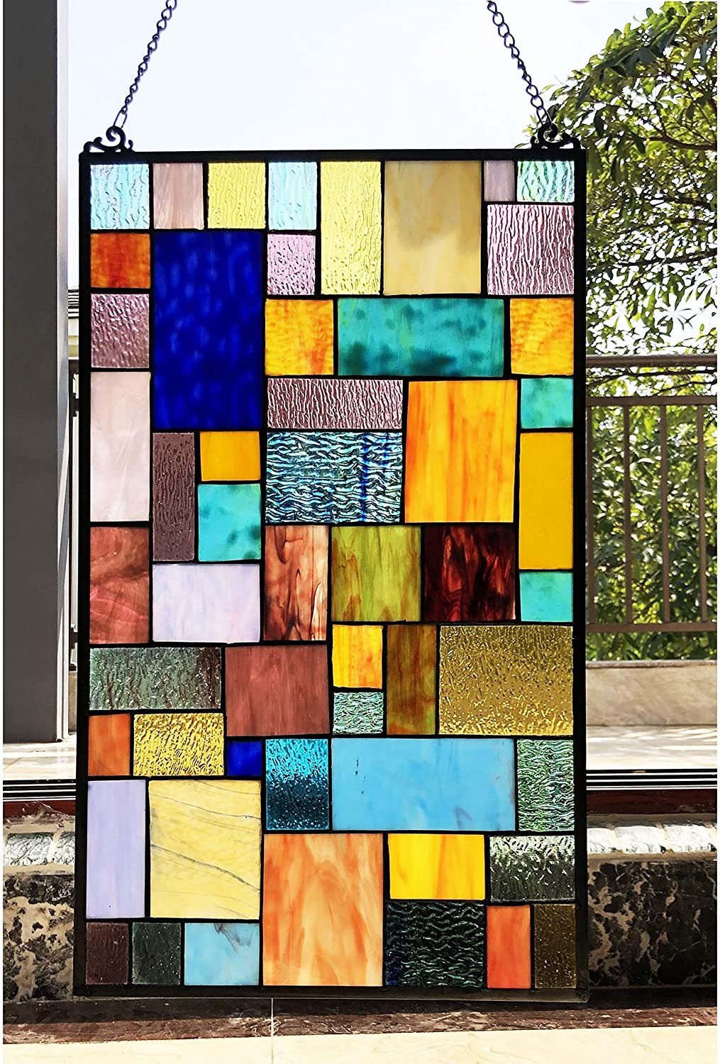 Glass Window Panel/suncatcher Geometric Accents Color Traditional ...